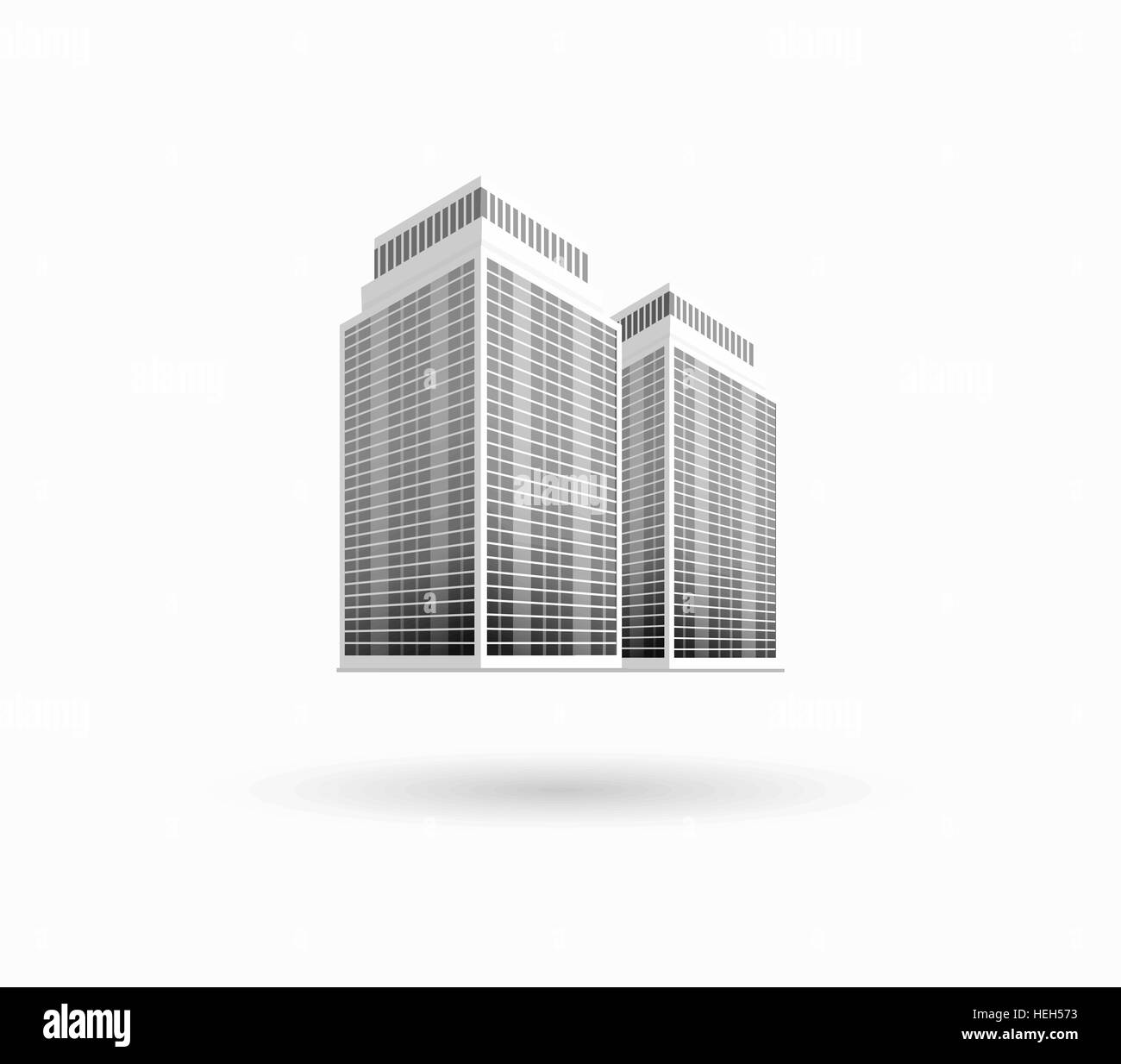 Skyscraper logo building icon. Black building and isolated skyscraper ...