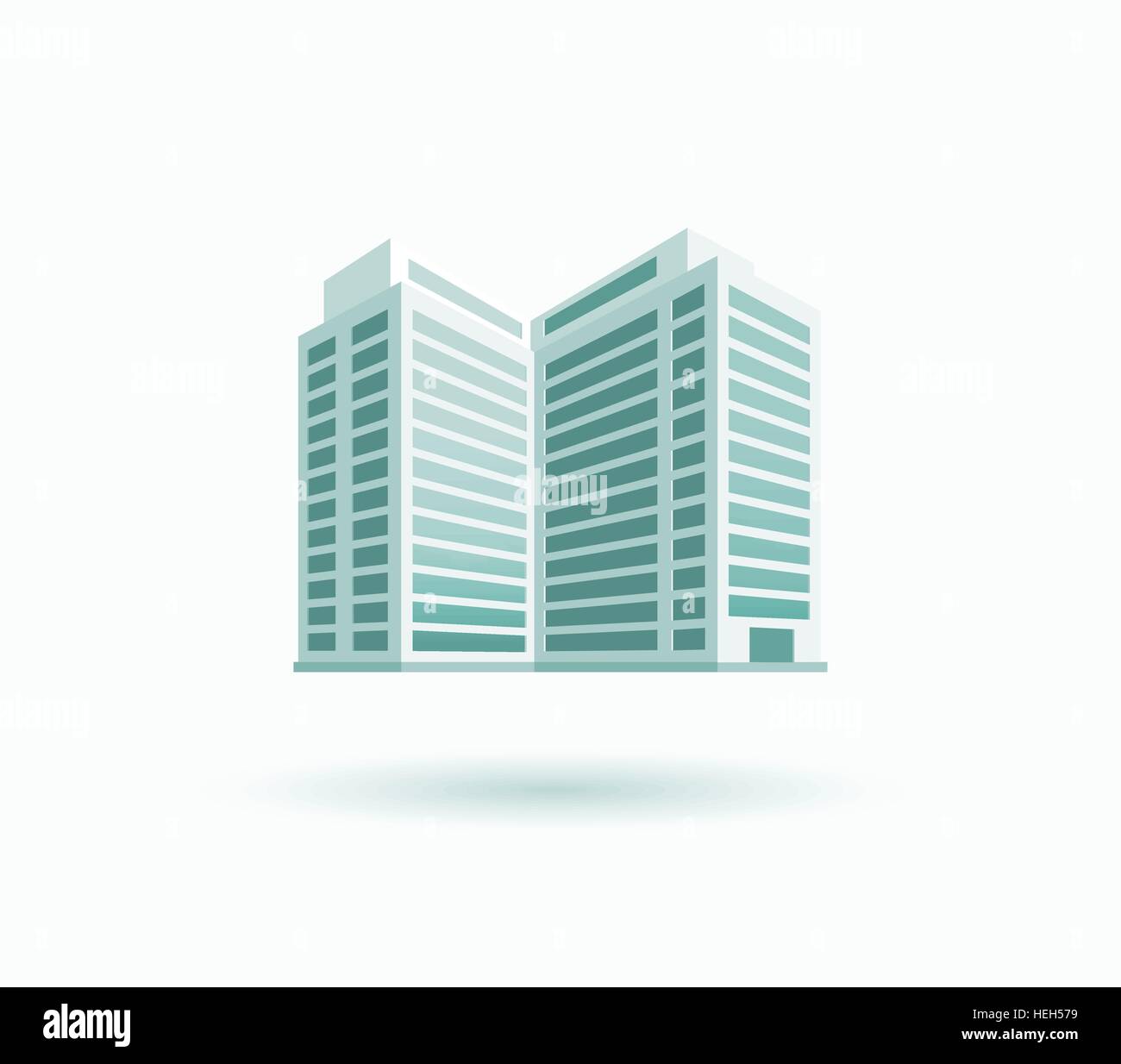 Skyscraper logo building icon. Black building and isolated skyscraper ...