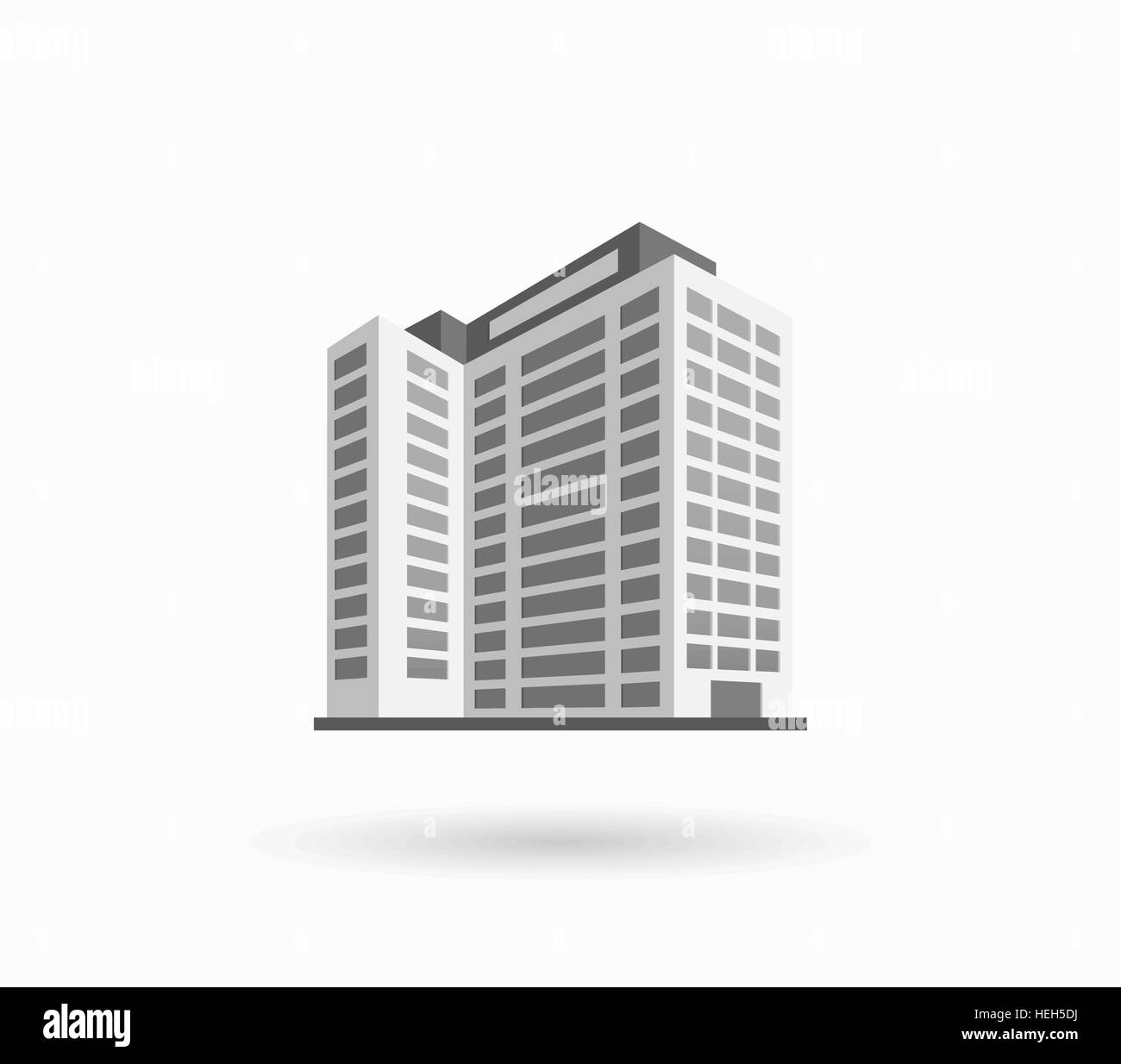 Skyscraper logo building icon. Black building and isolated skyscraper ...