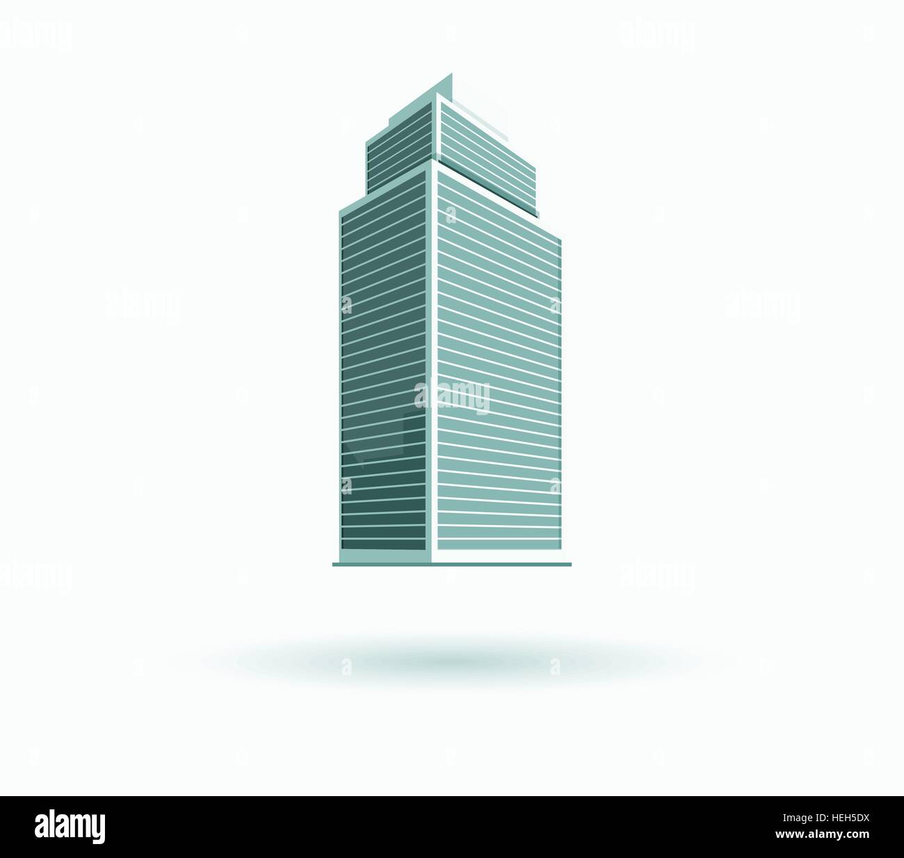 Skyscraper logo building icon. Black building and isolated skyscraper ...