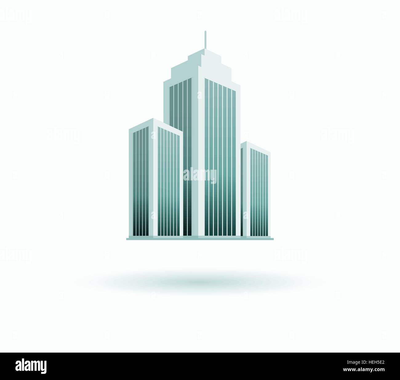 Skyscraper logo building icon. Black building and isolated skyscraper ...