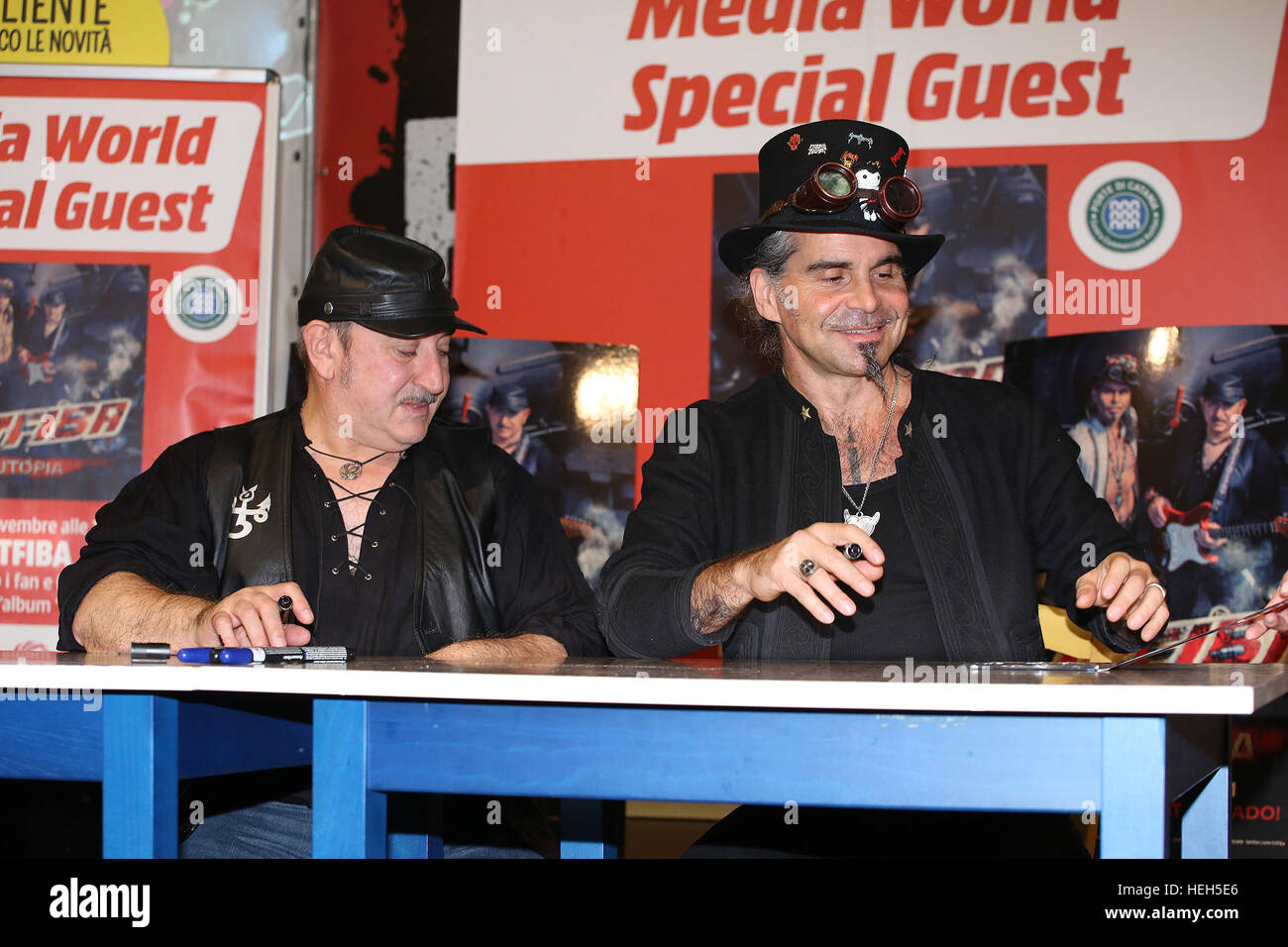 Litfiba rock band members, Piero Pelu and Ghigo Renzulli present and ...