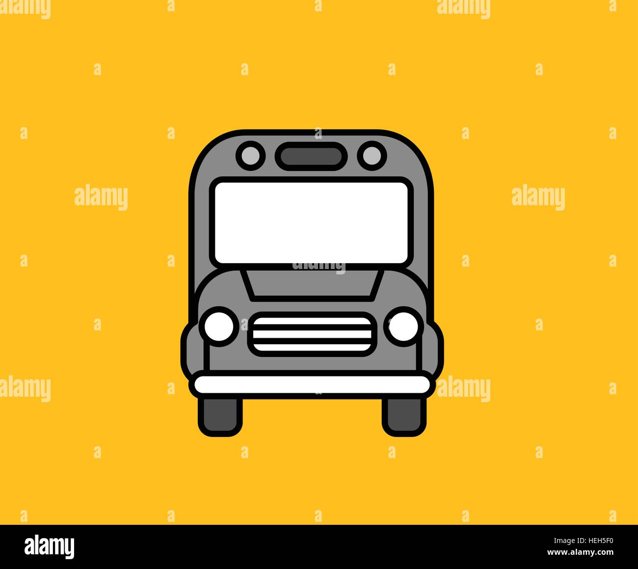 Bus front icon design flat isolated. Bus and truck front, school bus ...