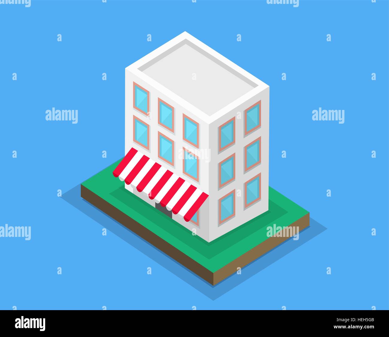 Flat design isometric concept of supermarket general store, shopping ...