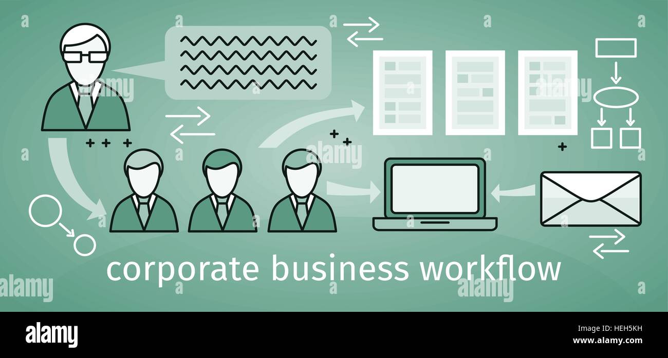 Corporate Business Workflow Banner. Corporate business workflow banner ...