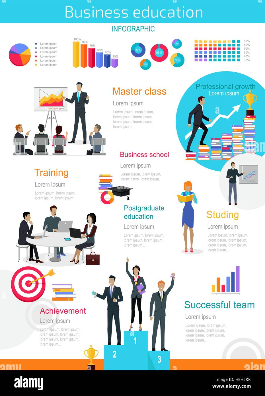Business education infographic. Master class and achievement ...