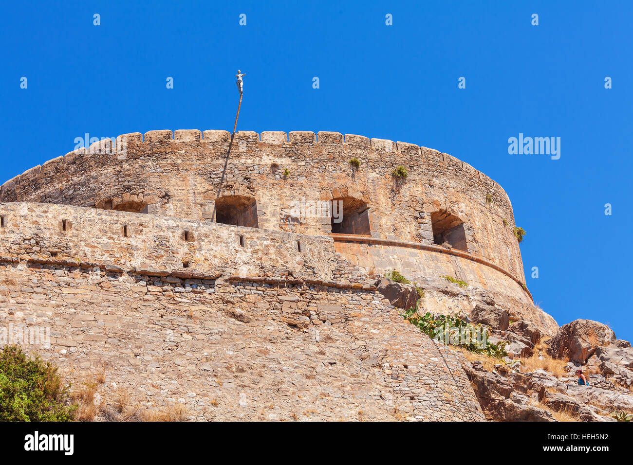 Spinalonga Island with Medieval Fortress, Crete, Greece Stock Photo - Alamy