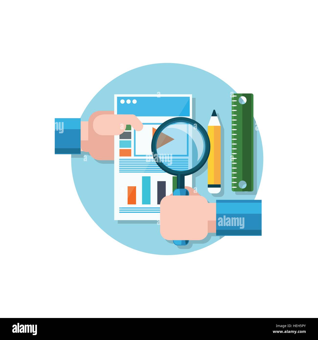Magnifying glass in hand analytics hi-res stock photography and images ...