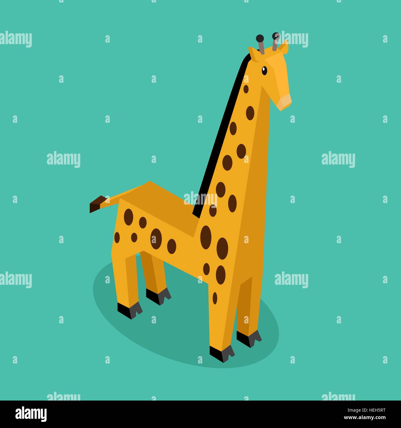 Orange 3d Giraffe. Orange 3d giraffe with brown spots. Isometric ...