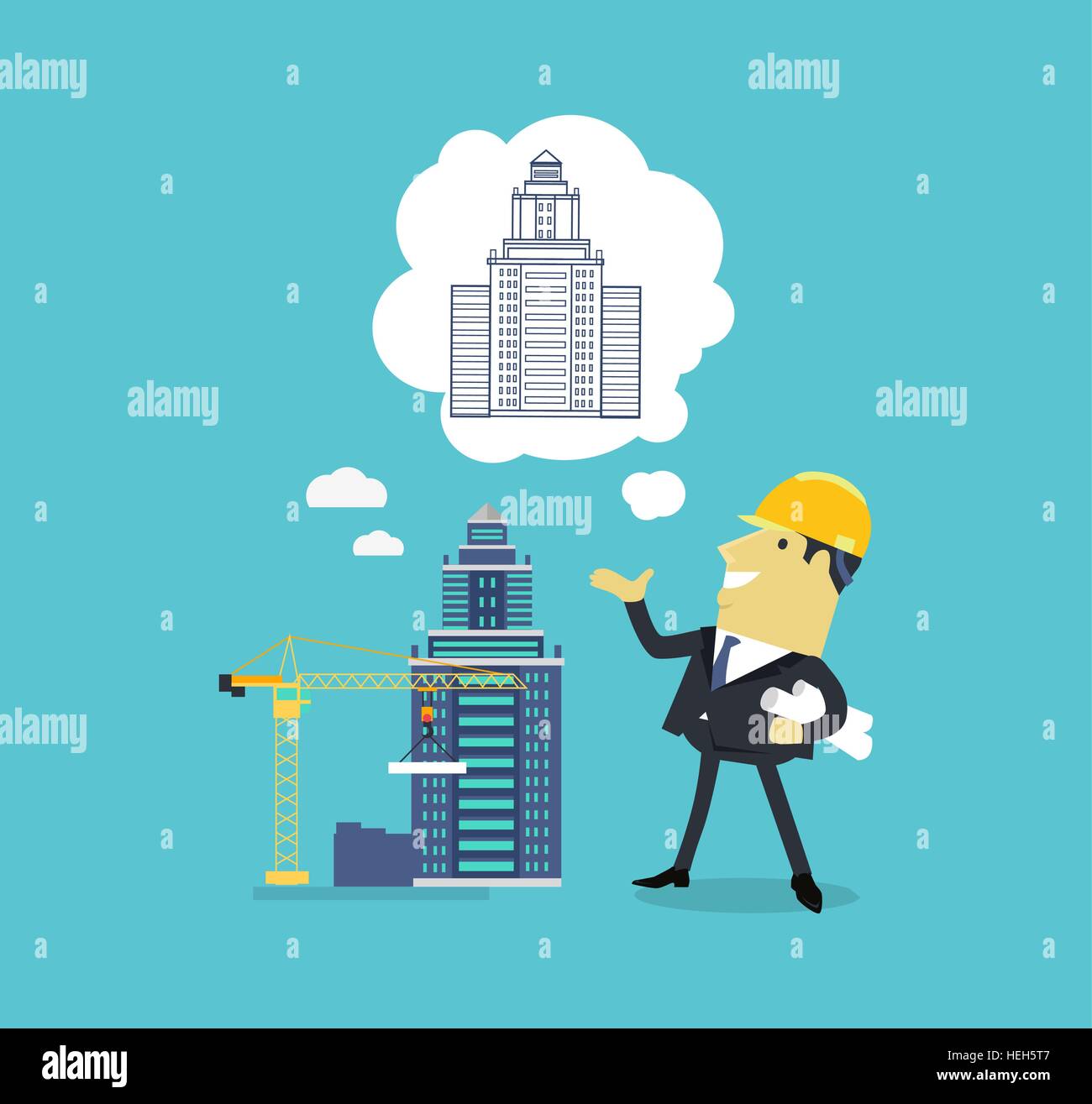 Character of Architect with a New Project. Character of architect with ...