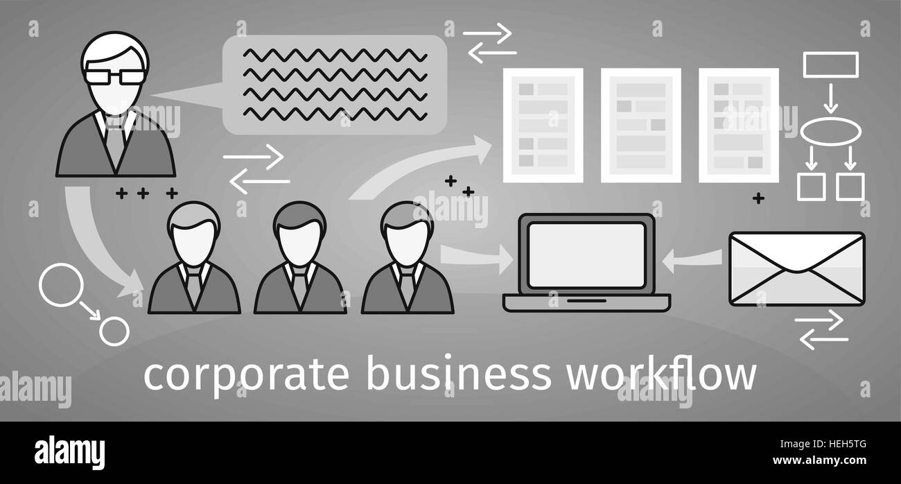 Corporate Business Workflow Banner. Corporate business workflow banner ...