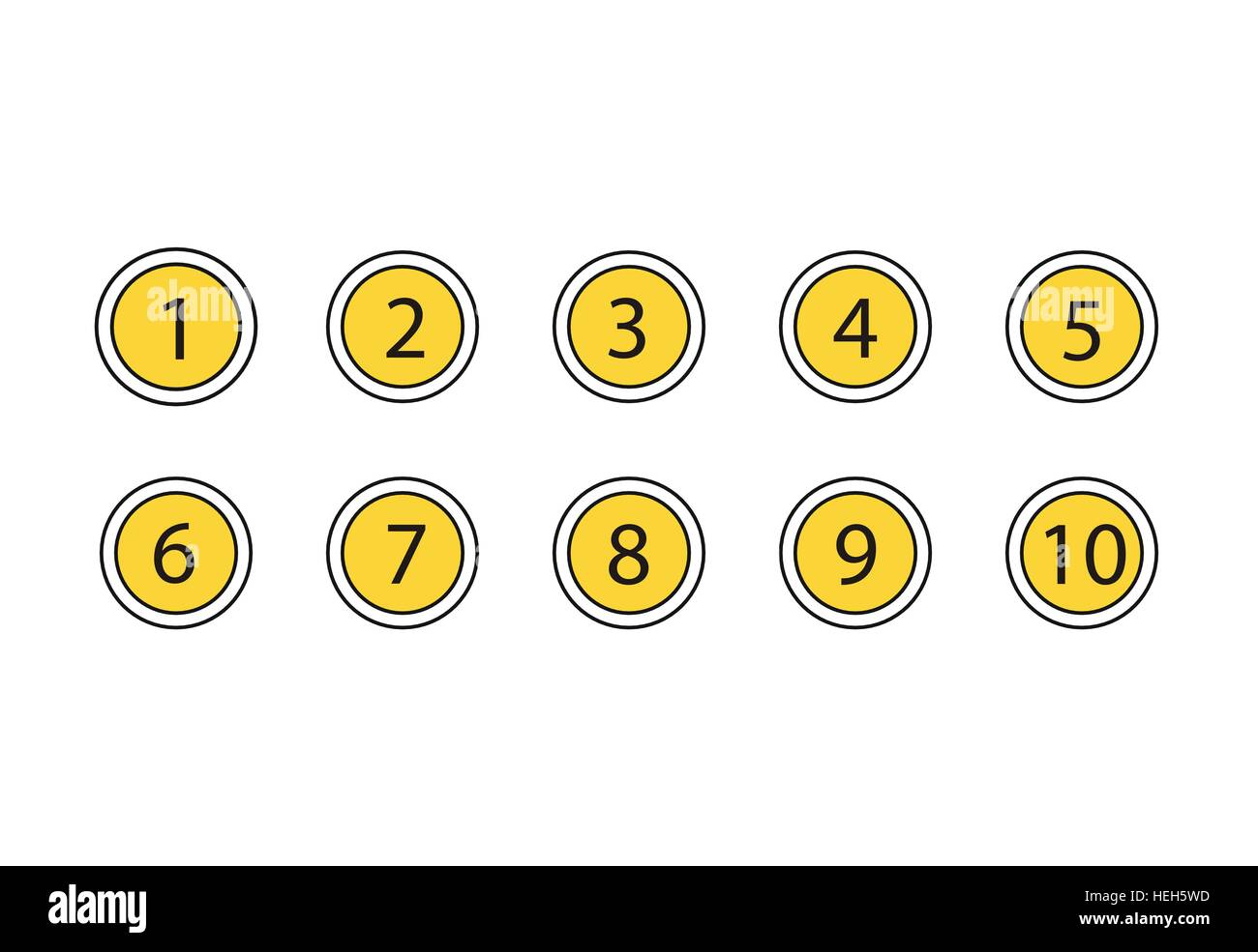 Numbers Set Icons. Numbers set icons isolated on white background ...