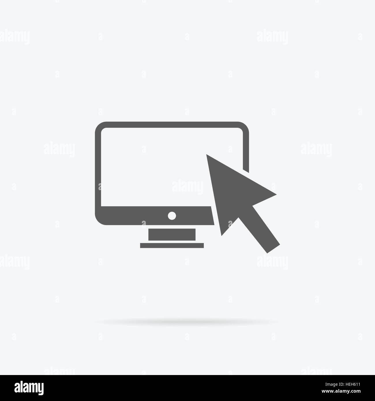 Monitor with Mouse Cursor. Vector illustration. Monitor with mouse ...