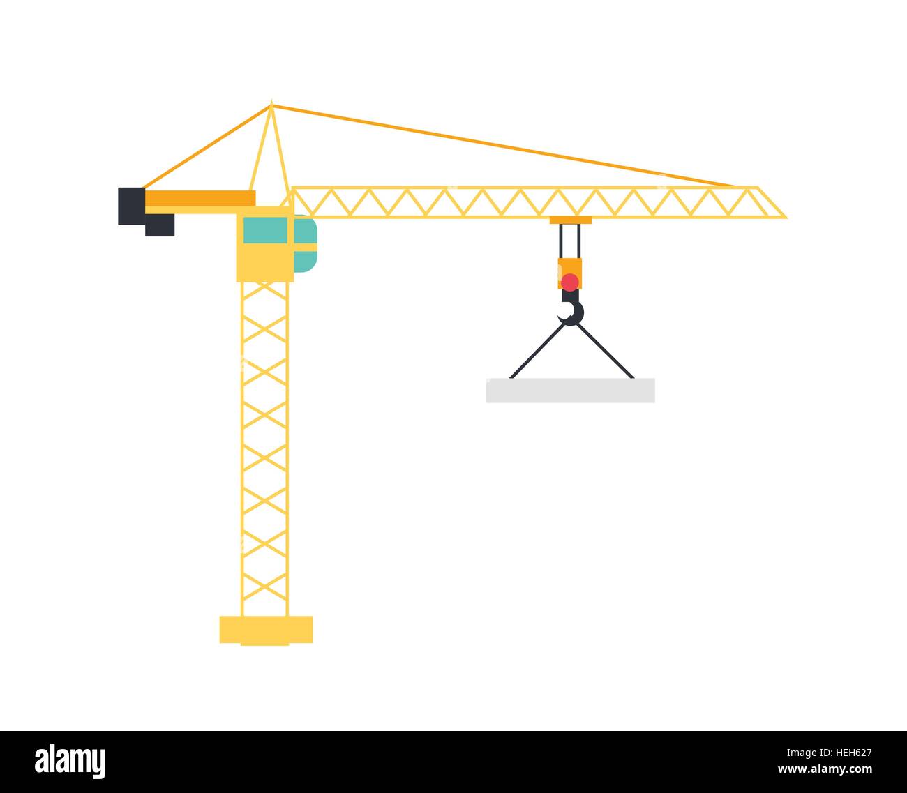 Lifting Crane Icon. Lifting crane doing heavy lifting. Tower and harbor ...
