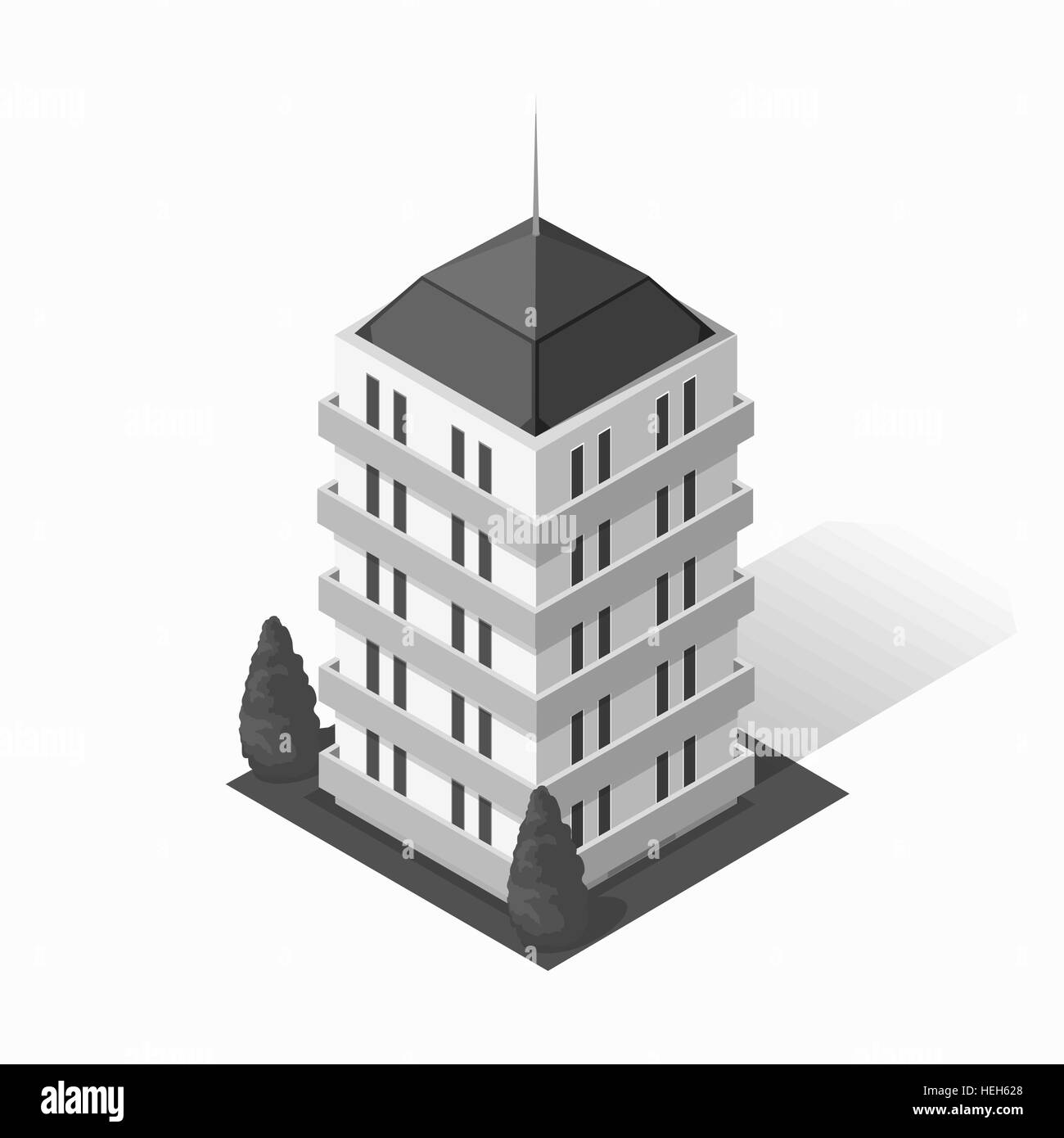 Skyscraper logo building icon. Building and isolated skyscraper, tower ...
