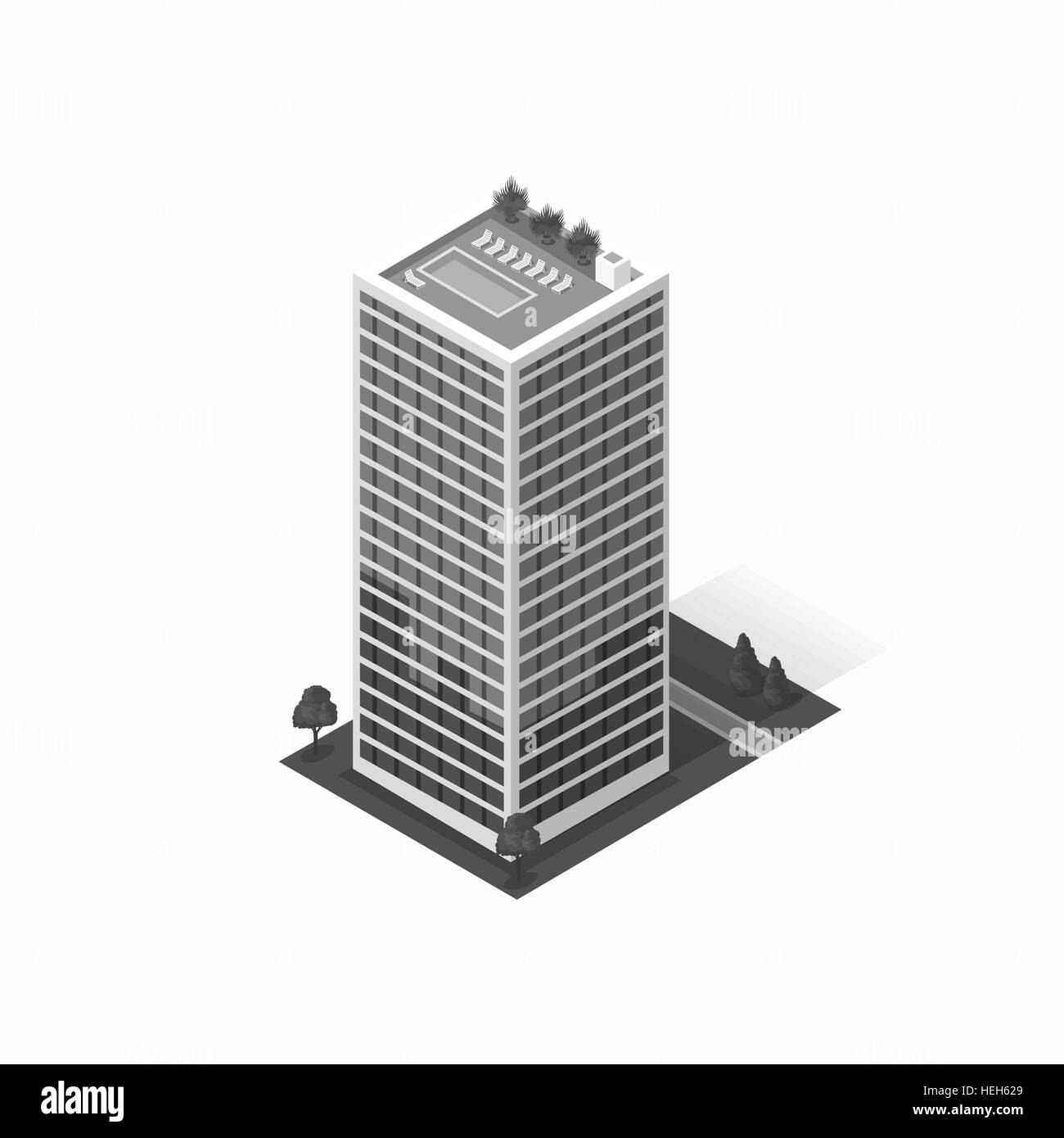 Skyscraper logo building icon. Building and isolated skyscraper, tower ...