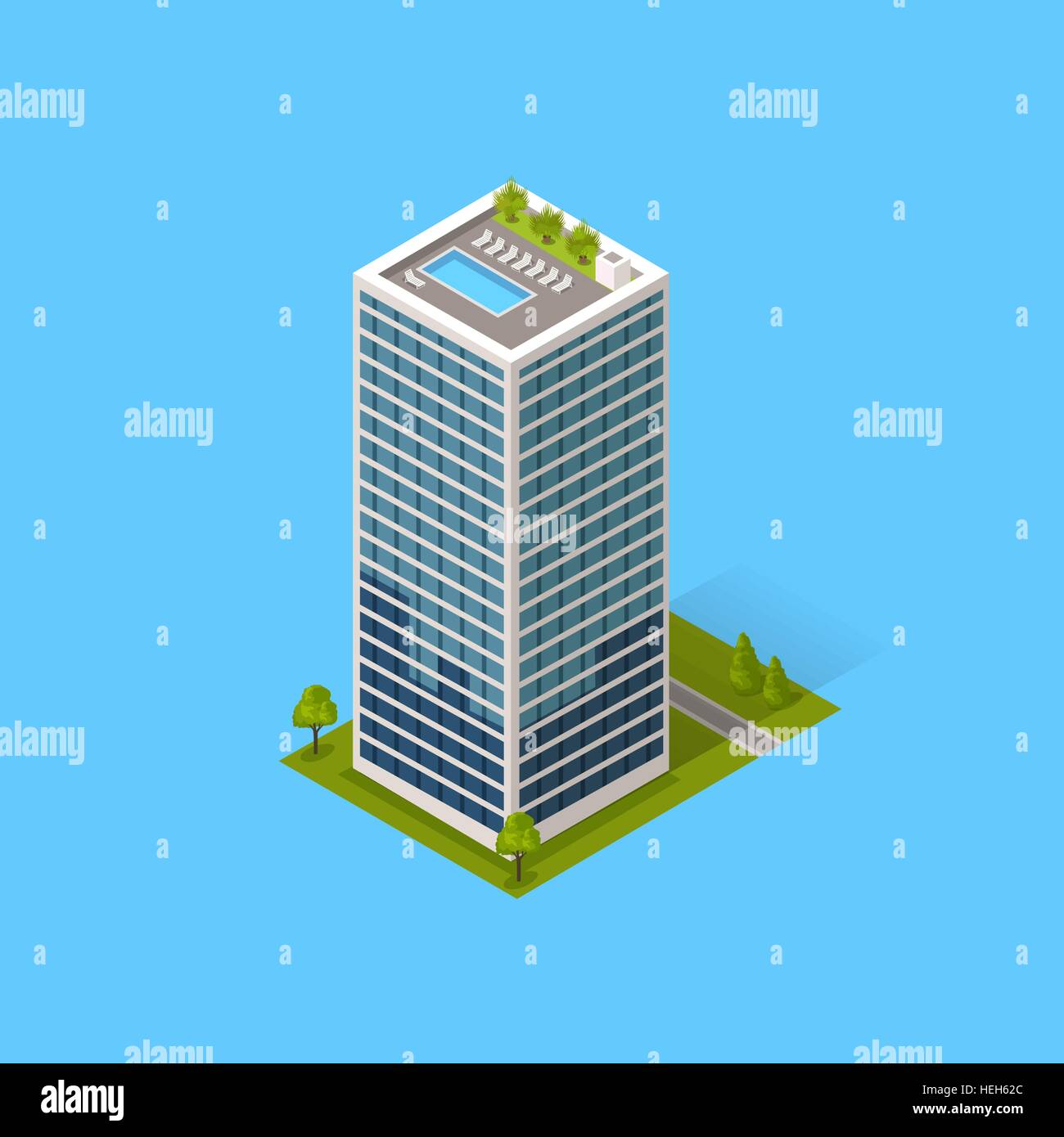 Skyscraper logo building icon. Building and isolated skyscraper, tower ...