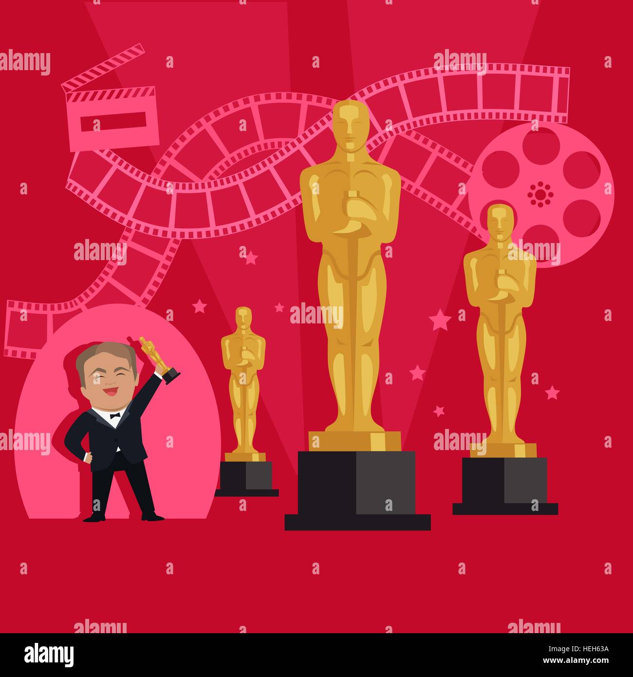 Film Awards Design Flat Banner Concept. Film awards design flat banner ...