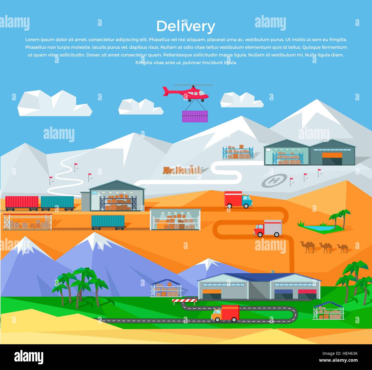 Worldwide Warehouse Design Flat. Worldwide warehouse design flat ...