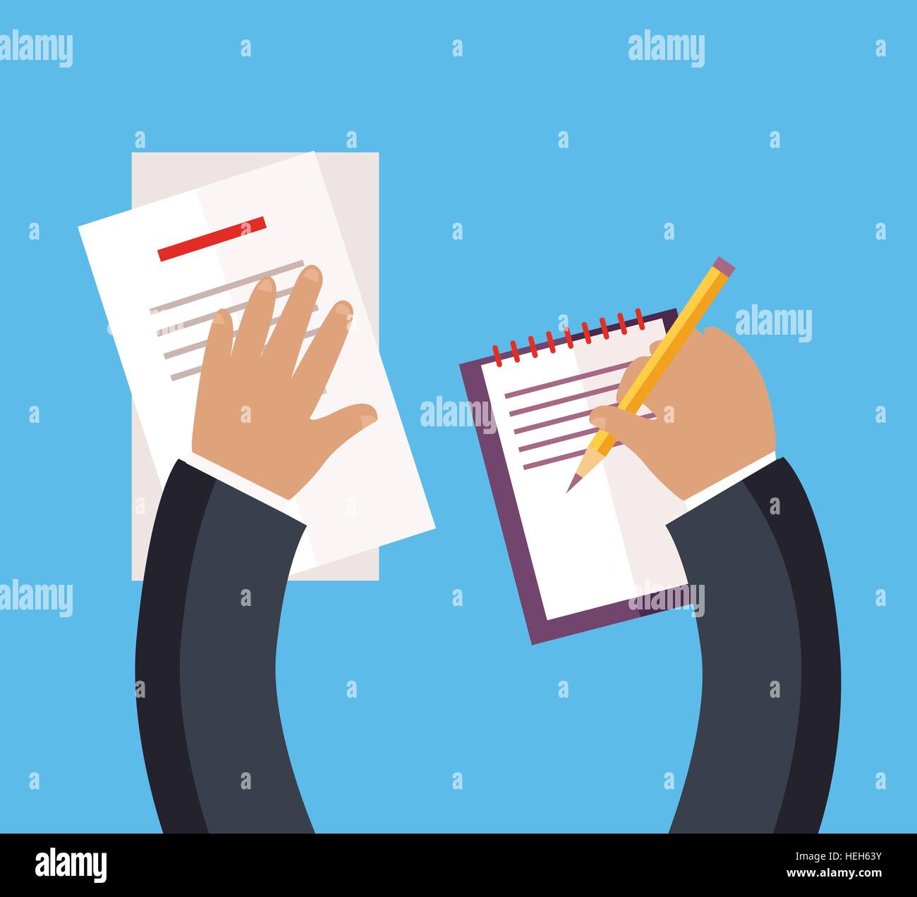 Documentation concept top view design flat style. Busy businessman ...