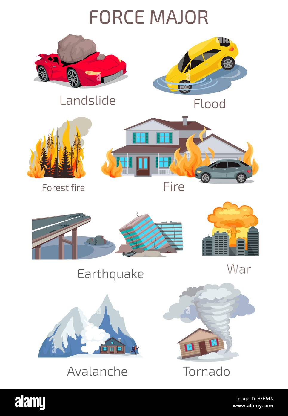 Destruction by avalanche in the forest Stock Vector Images - Alamy