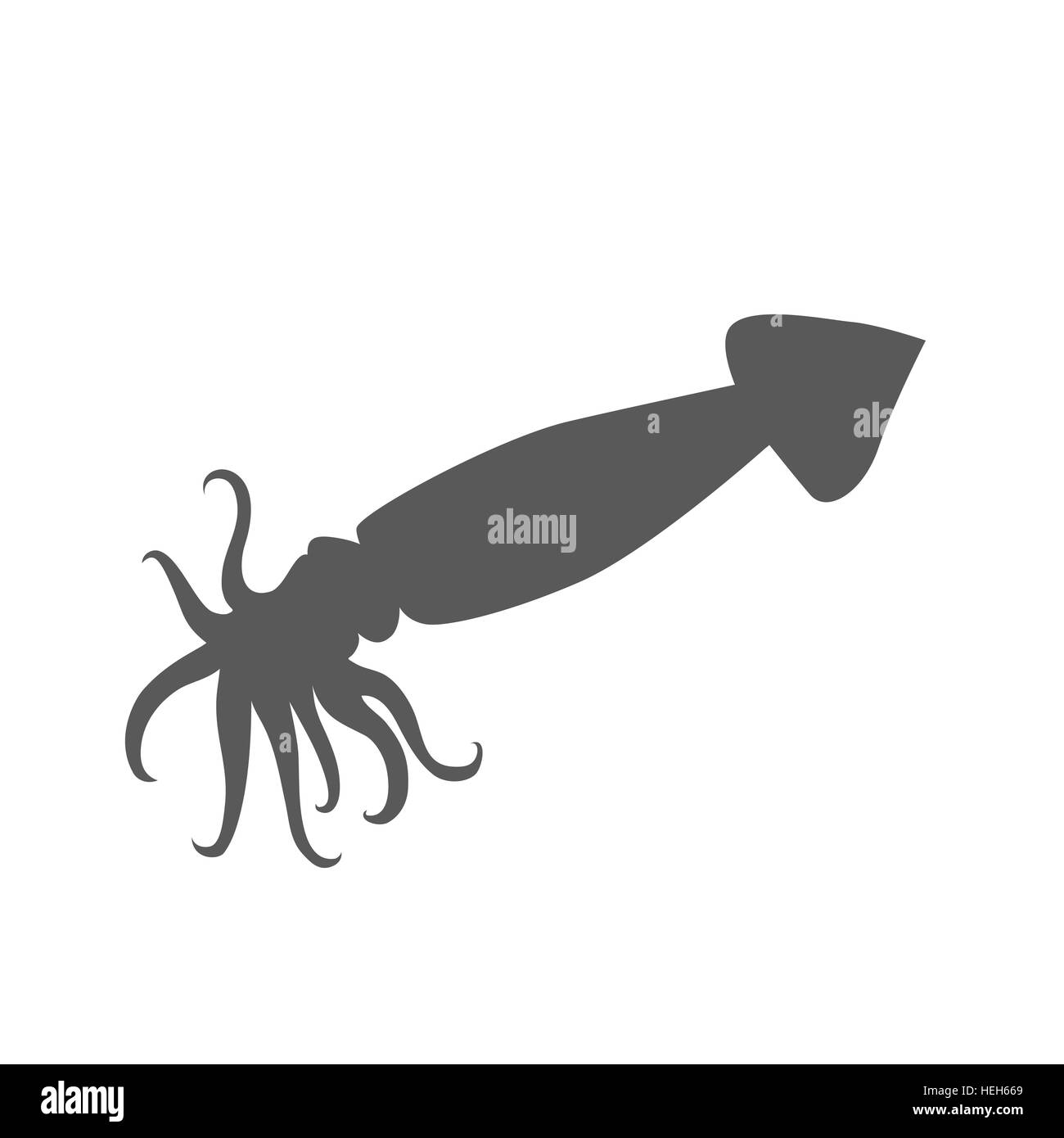 Squid of Monochrome Color Design. Squid monochrome color design. Black ...