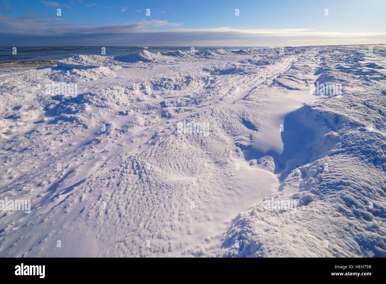 Ice covered coast of the Okhotsk sea, Sakhalin island Stock Photo - Alamy