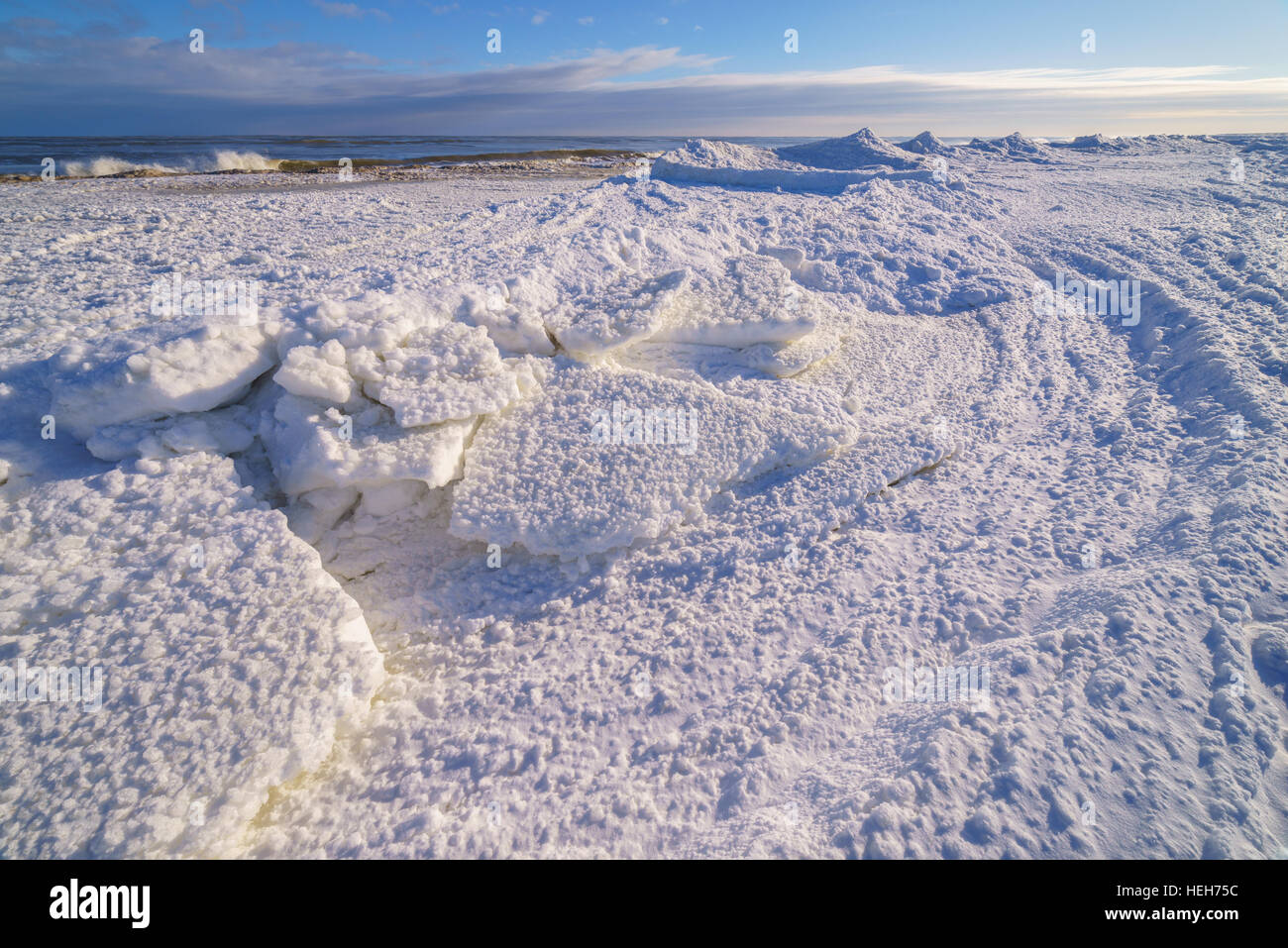 Ice covered coast of the Okhotsk sea, Sakhalin island Stock Photo - Alamy
