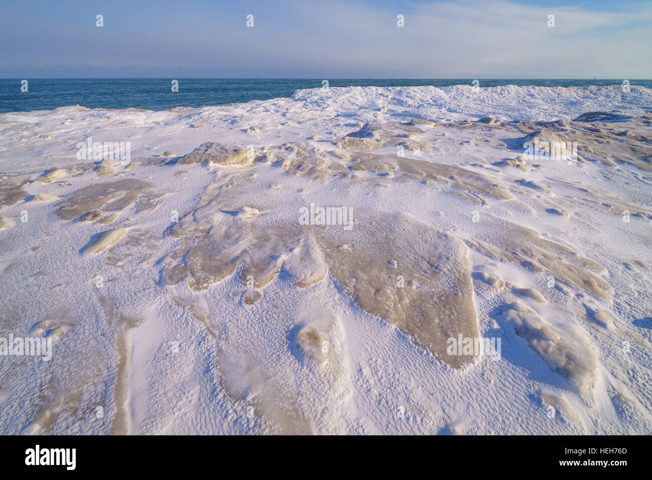 Ice covered coast of the Okhotsk sea, Sakhalin island Stock Photo - Alamy