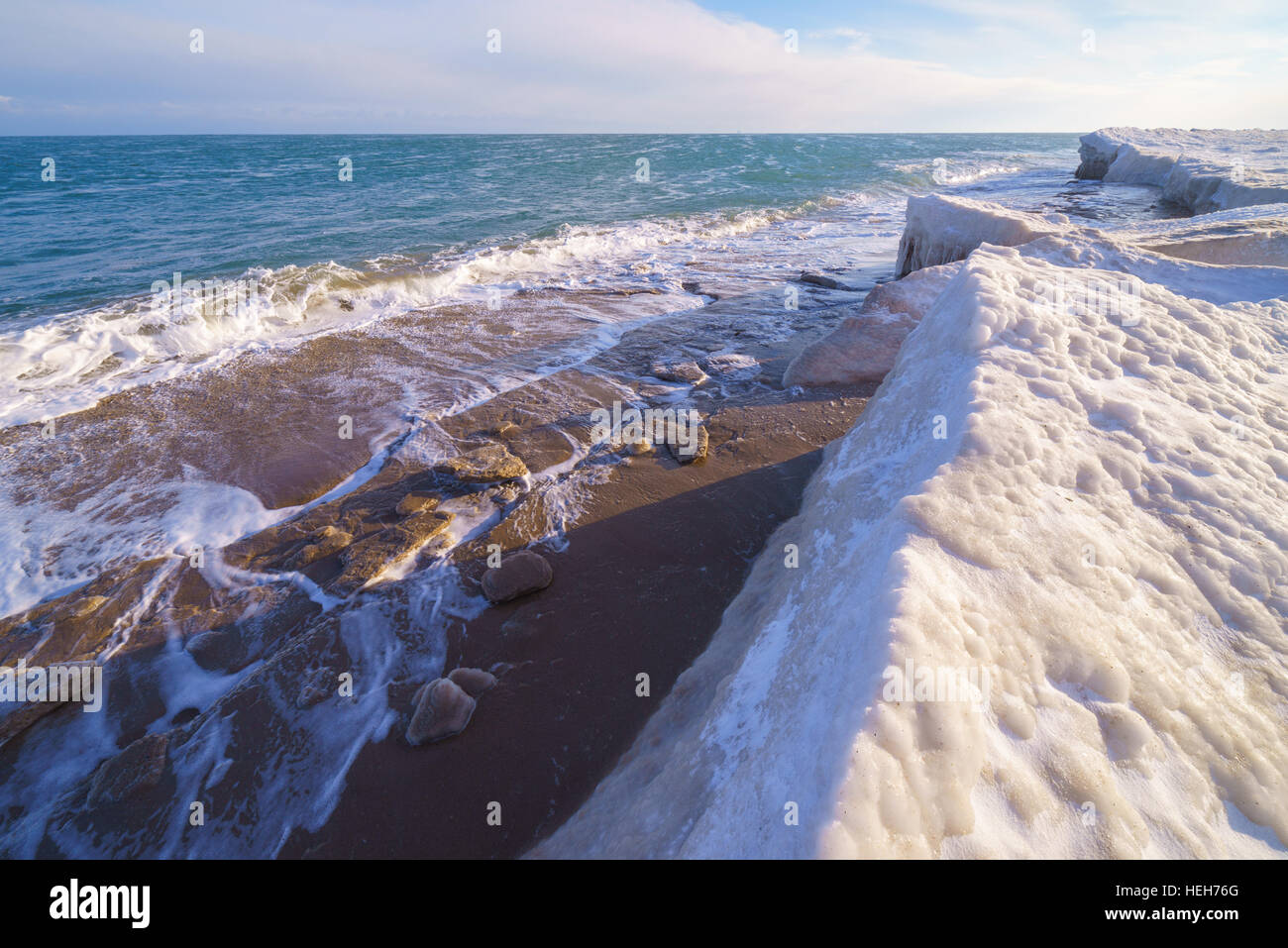 Ice covered coast of the Okhotsk sea, Sakhalin island Stock Photo - Alamy