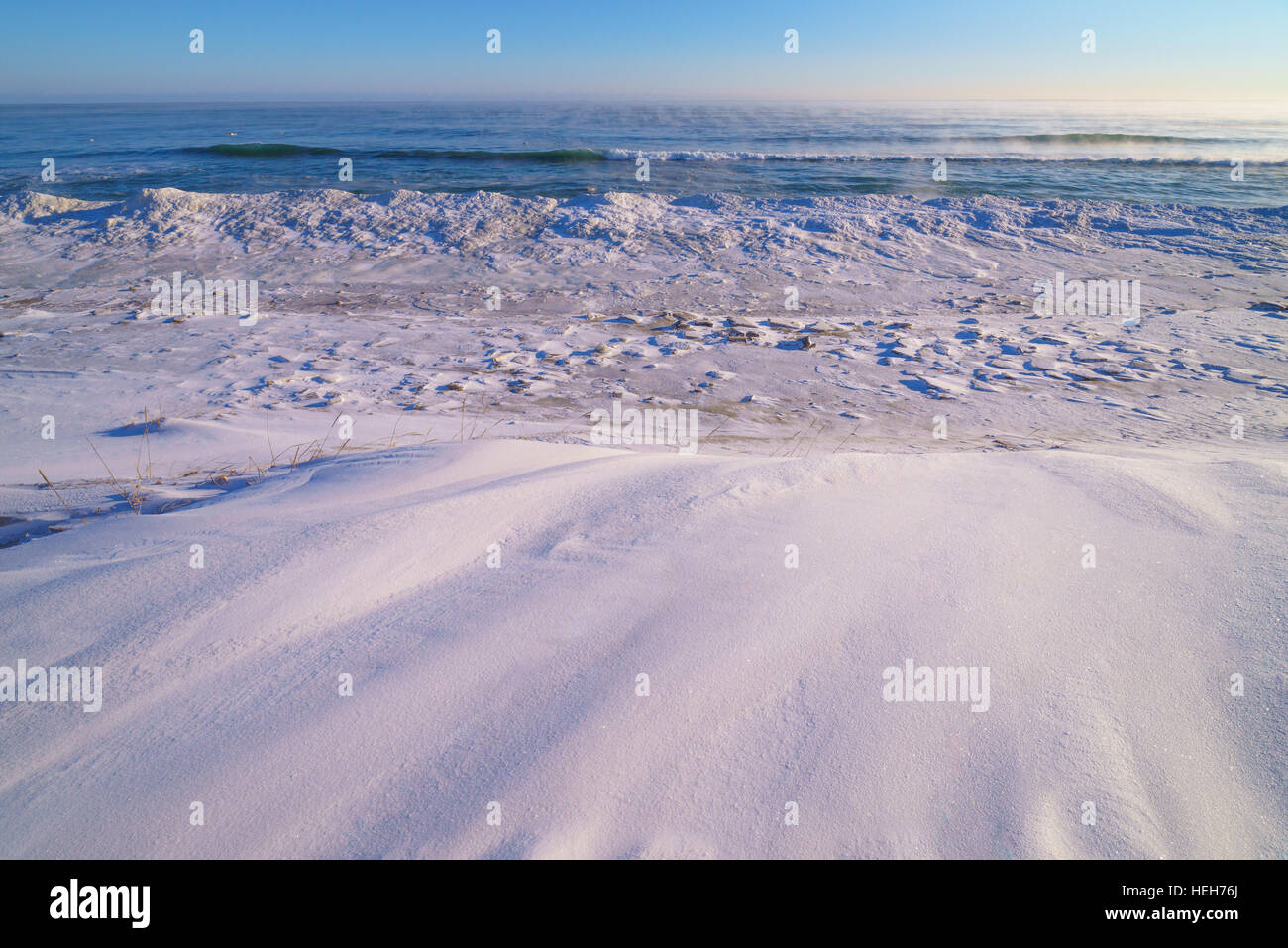 Ice covered coast of the Okhotsk sea, Sakhalin island Stock Photo - Alamy