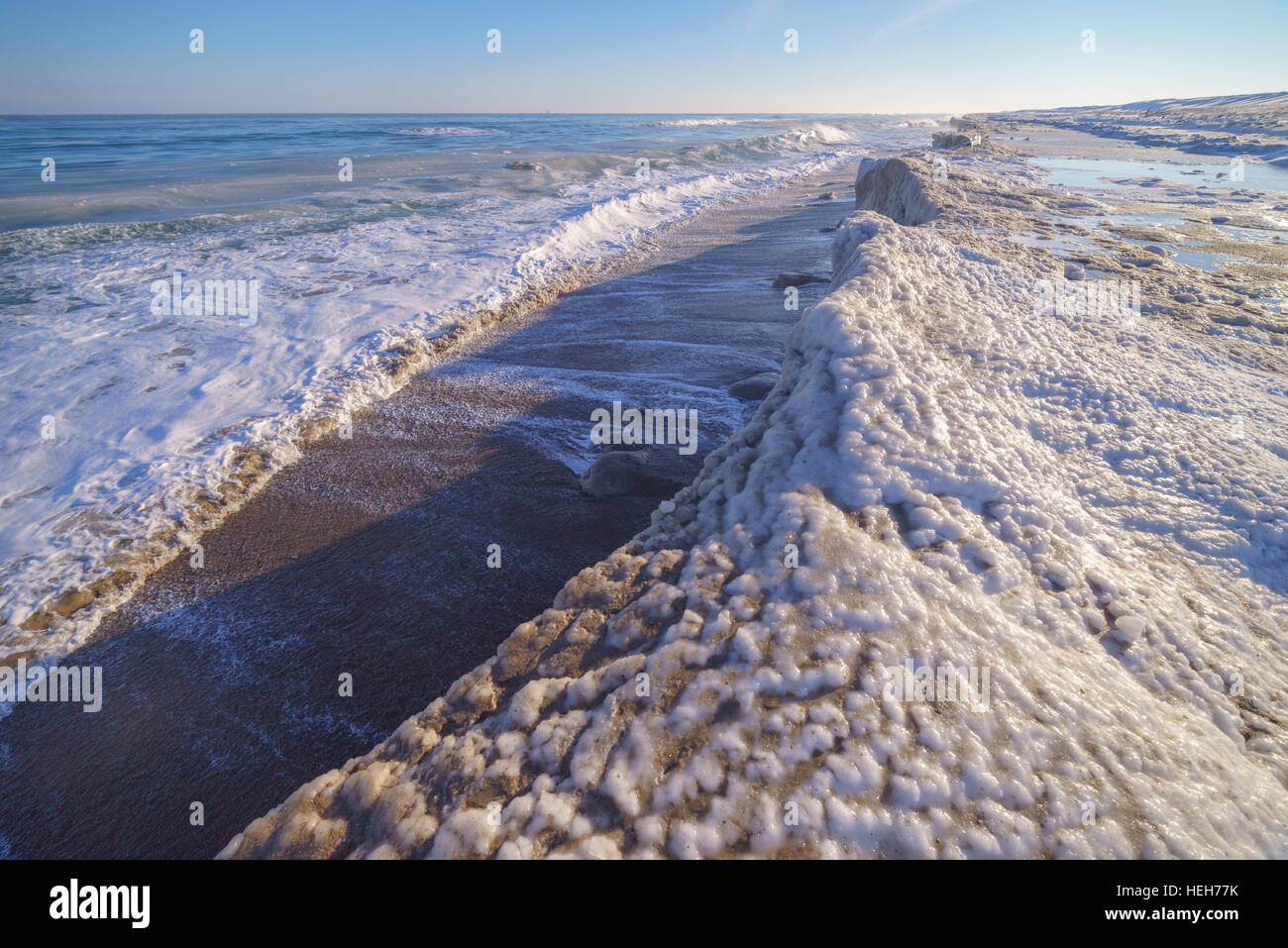 Ice covered coast of the Okhotsk sea, Sakhalin island Stock Photo - Alamy