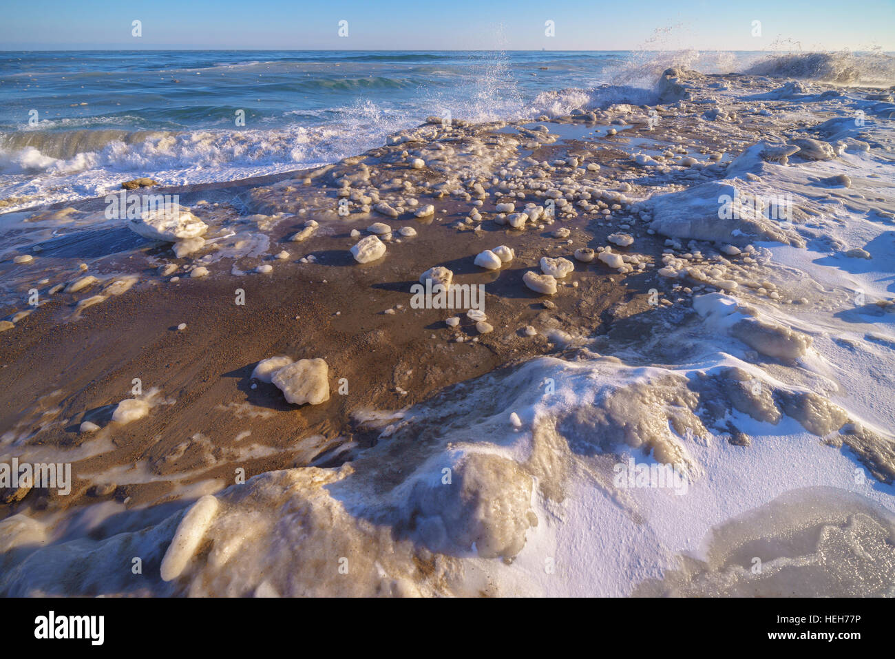 Ice covered coast of the Okhotsk sea, Sakhalin island Stock Photo - Alamy