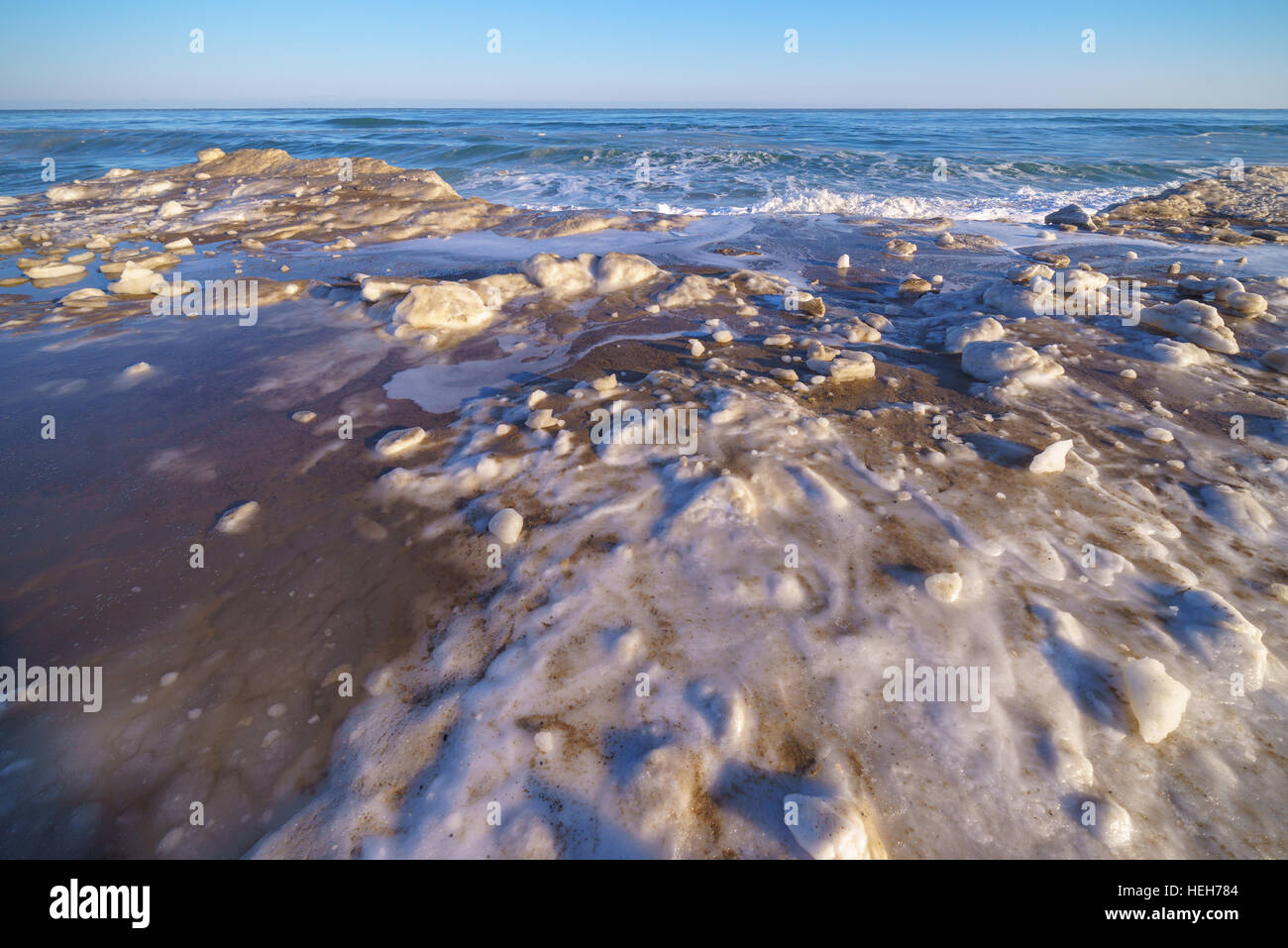 Ice covered coast of the Okhotsk sea, Sakhalin island Stock Photo - Alamy