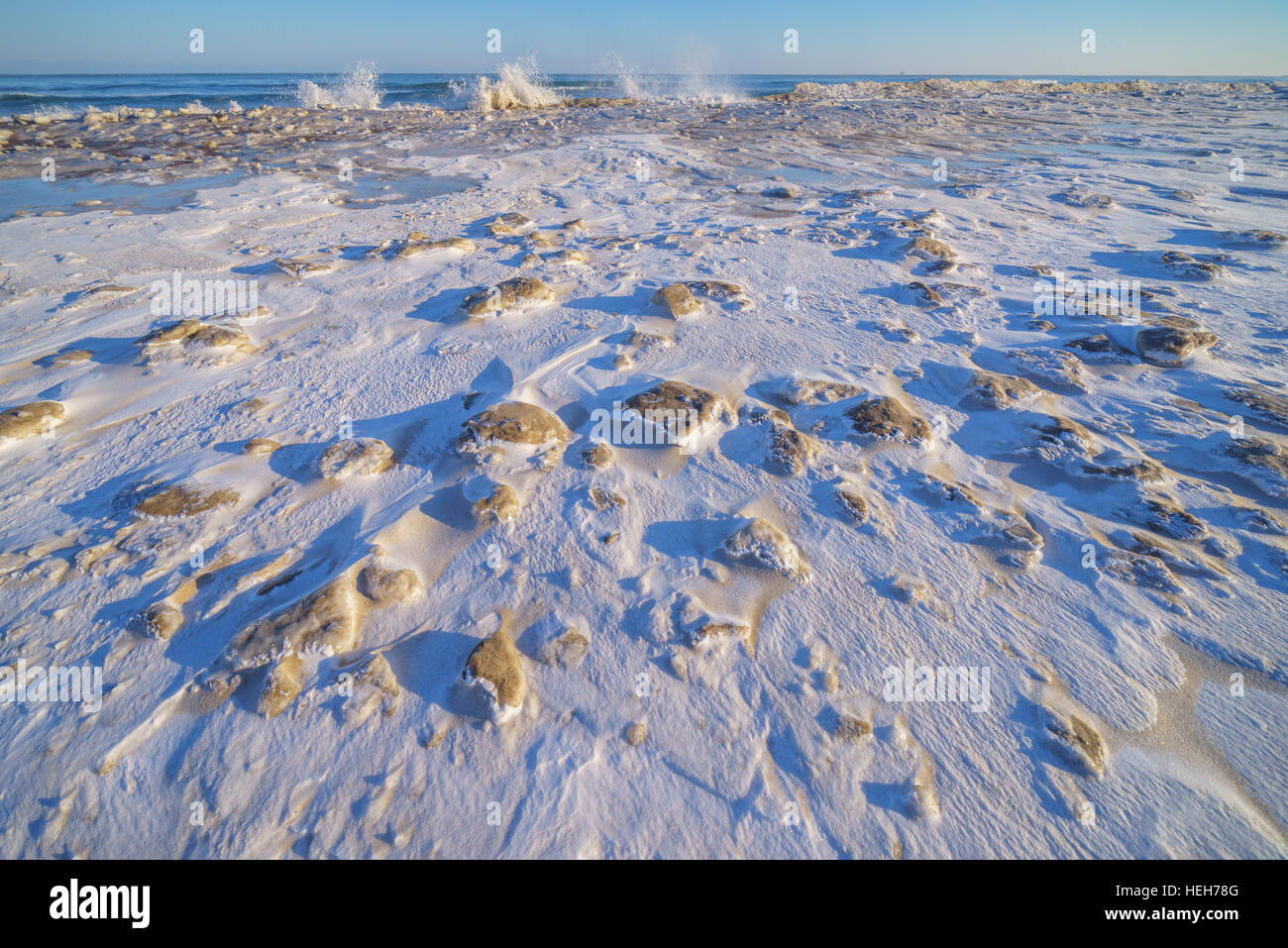 Ice covered coast of the Okhotsk sea, Sakhalin island Stock Photo - Alamy