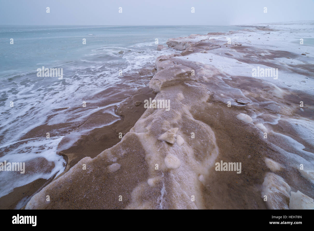 Ice covered coast of the Okhotsk sea, Sakhalin island Stock Photo - Alamy