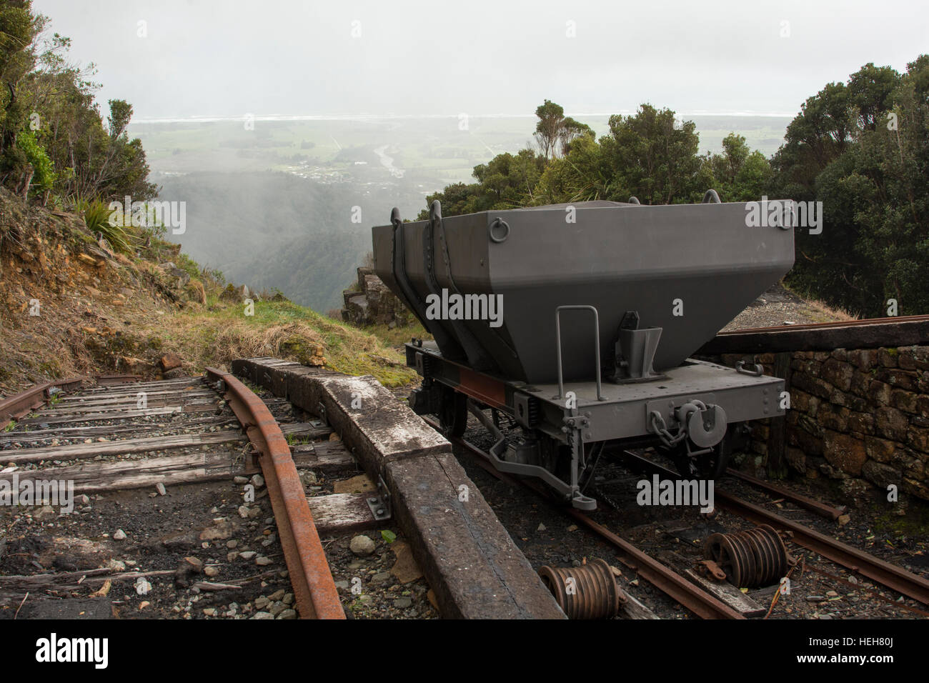 Rusty rails and old wagons remain from the Denniston Incline which ...