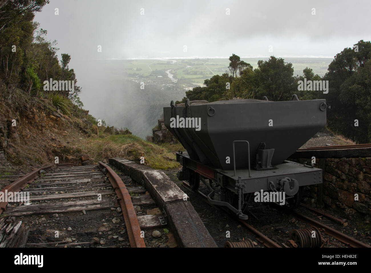 Rusty rails and old wagons remain from the Denniston Incline which ...