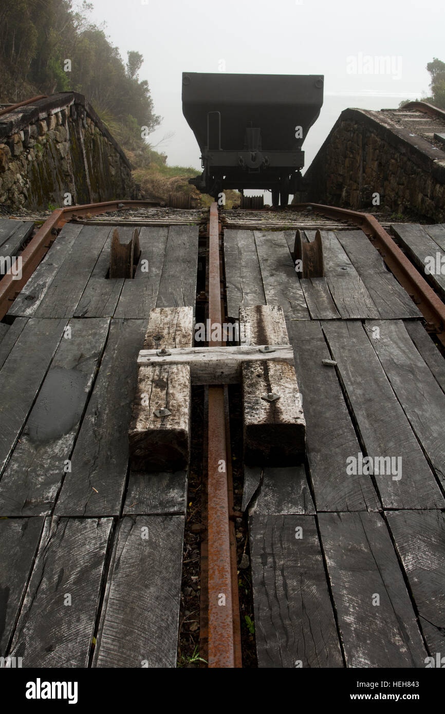 Rusty rails and old wagons remain from the Denniston Incline which ...