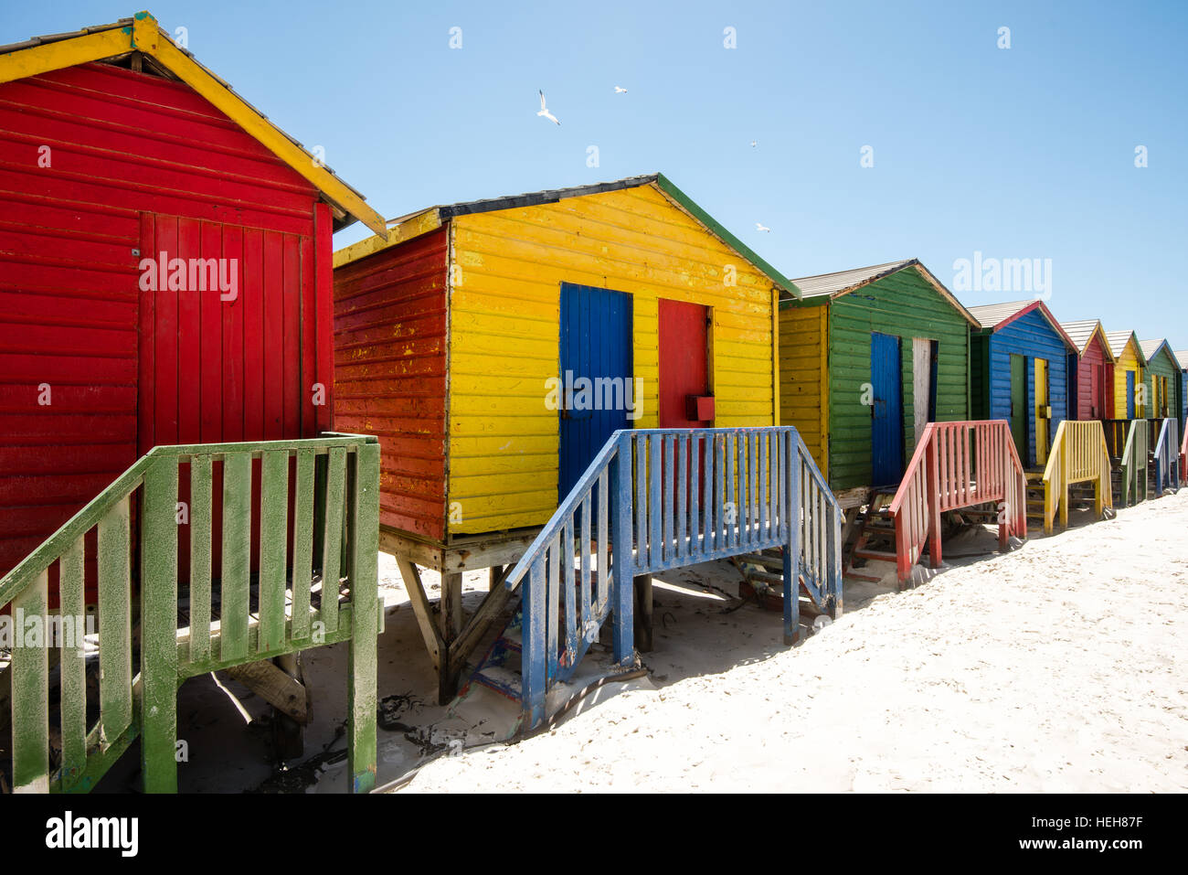 Colorful beach huts Stock Photo - Alamy