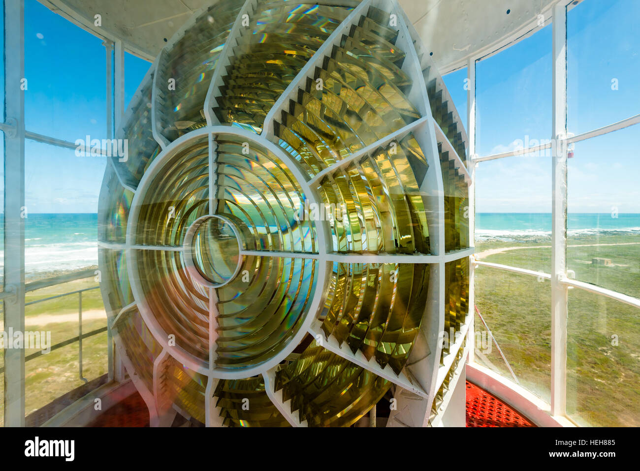 Light of the Cape Agulhas lighthouse in South Africa Stock Photo - Alamy