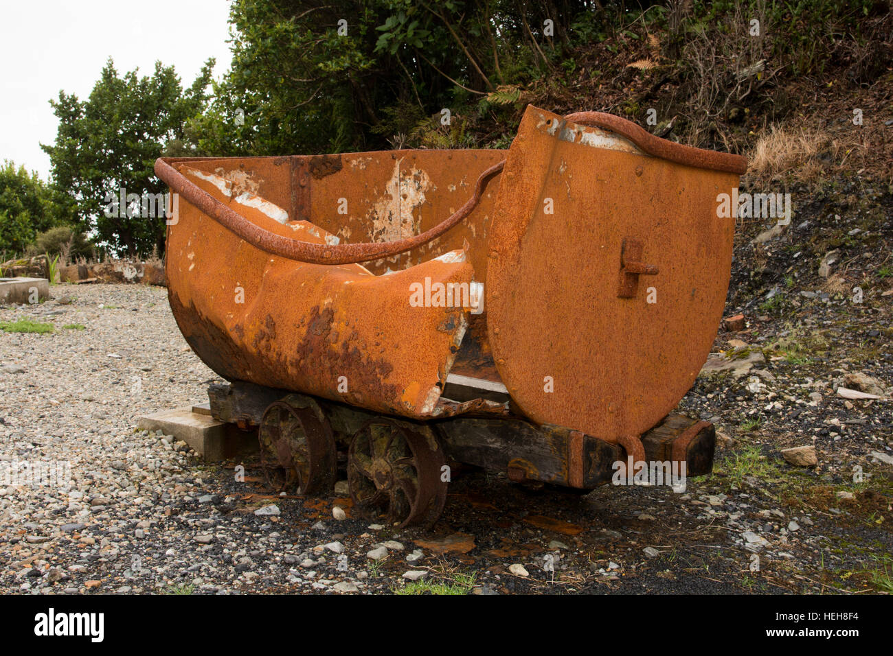 Mine carts transported coal from the mines on Denniston Plateau to an ...