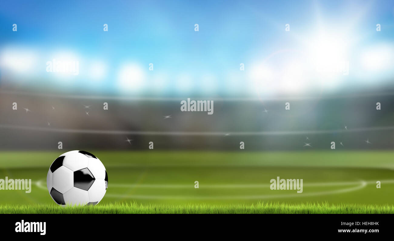 soccer football ball stadium 3d render Stock Photo - Alamy