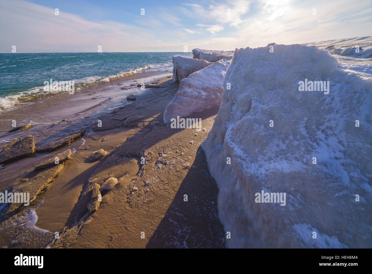 Winter sea shore, Okhotsk sea, Sakhalin island Stock Photo - Alamy