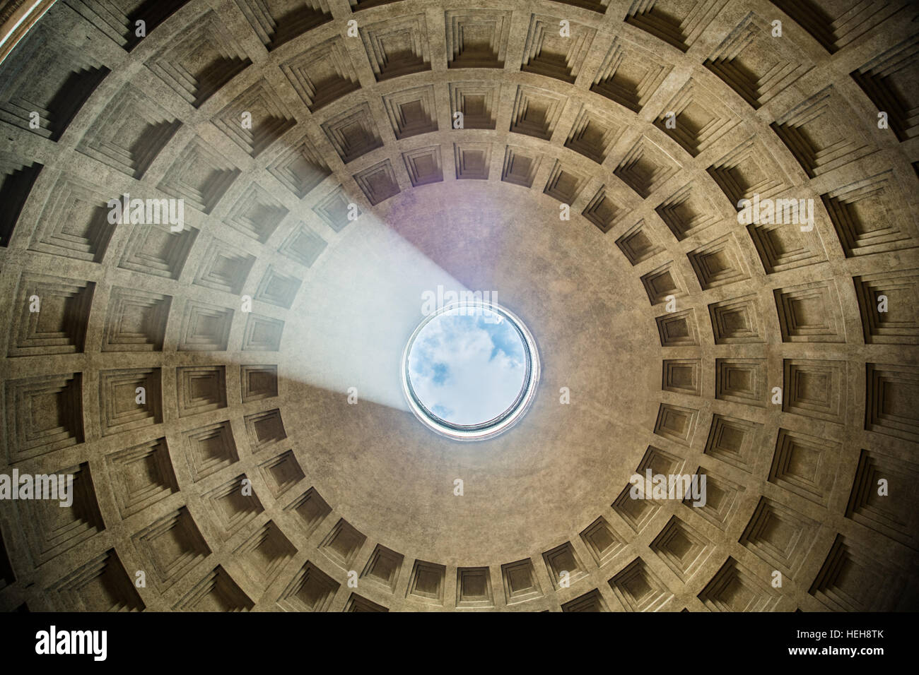 Light through Pantheon dome in Rome Stock Photo - Alamy