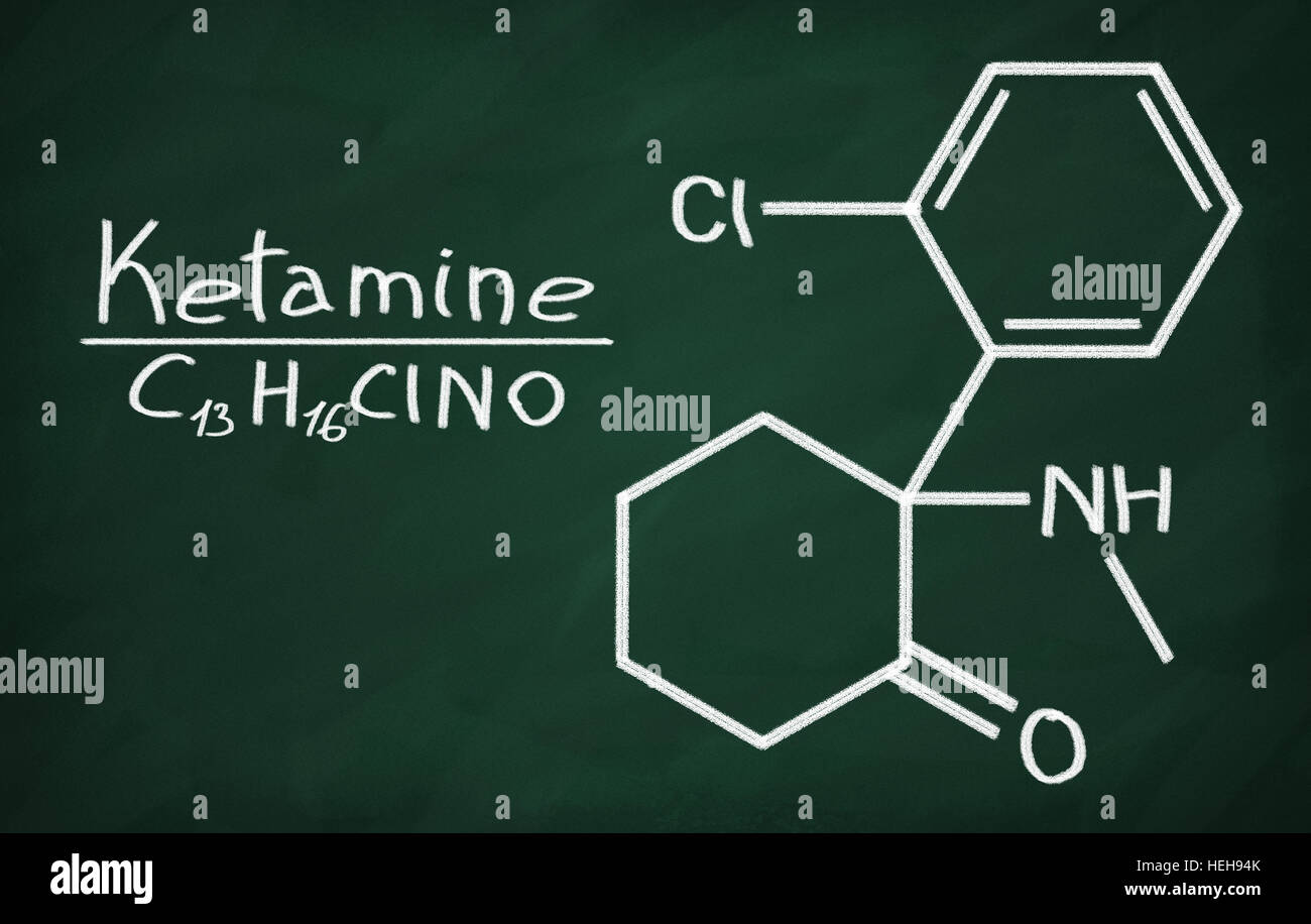 Structural model of Ketamine on the blackboard Stock Photo - Alamy