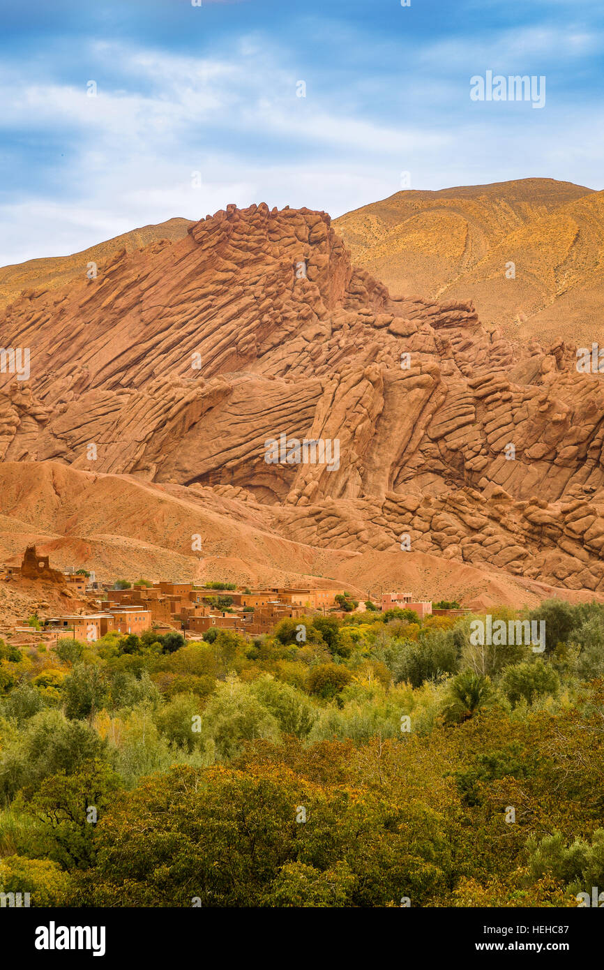 Geological formations of the Atlas mountains in the area Gorges du ...