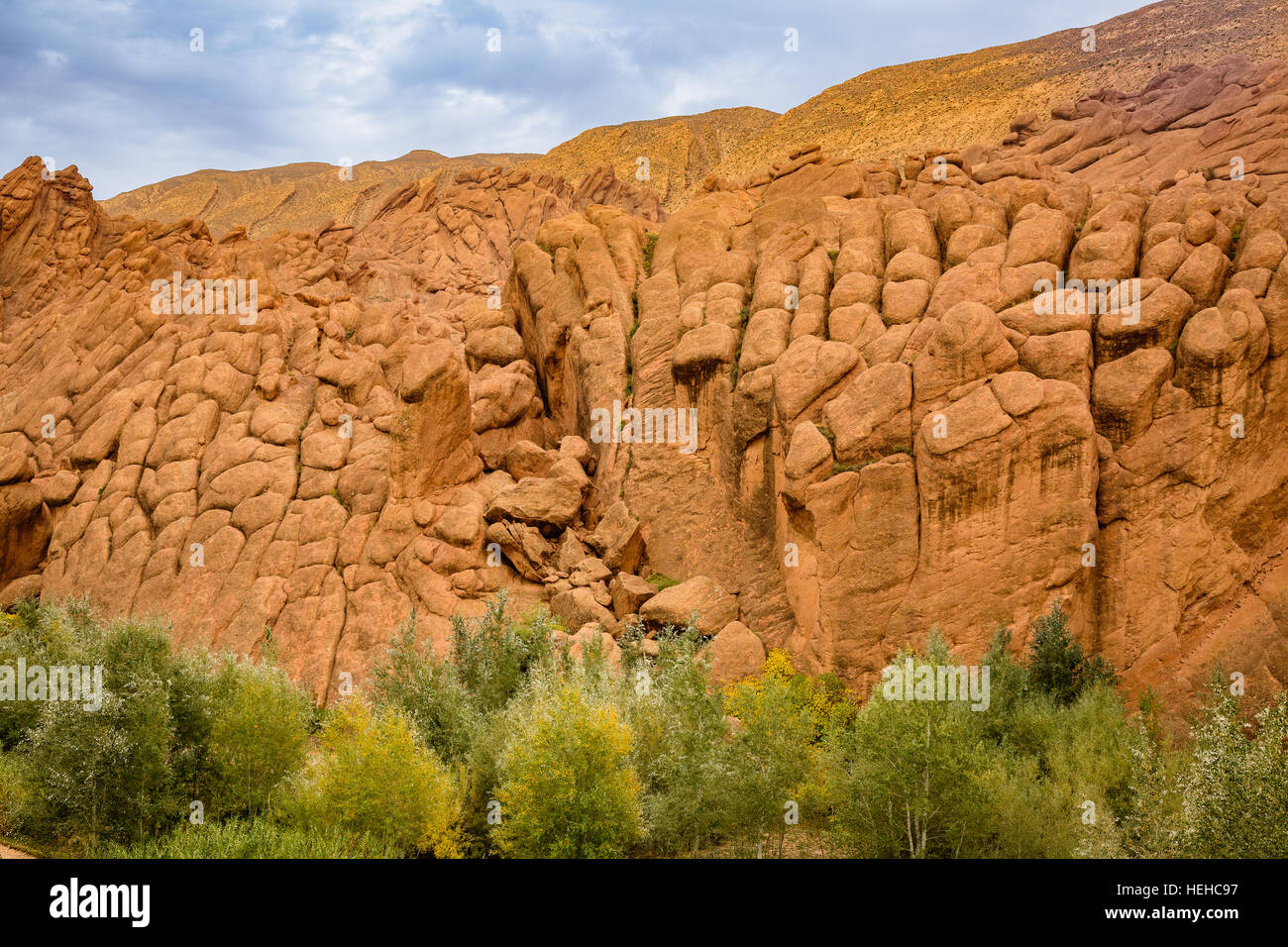Geological formations of the Atlas mountains in the area Gorges du ...
