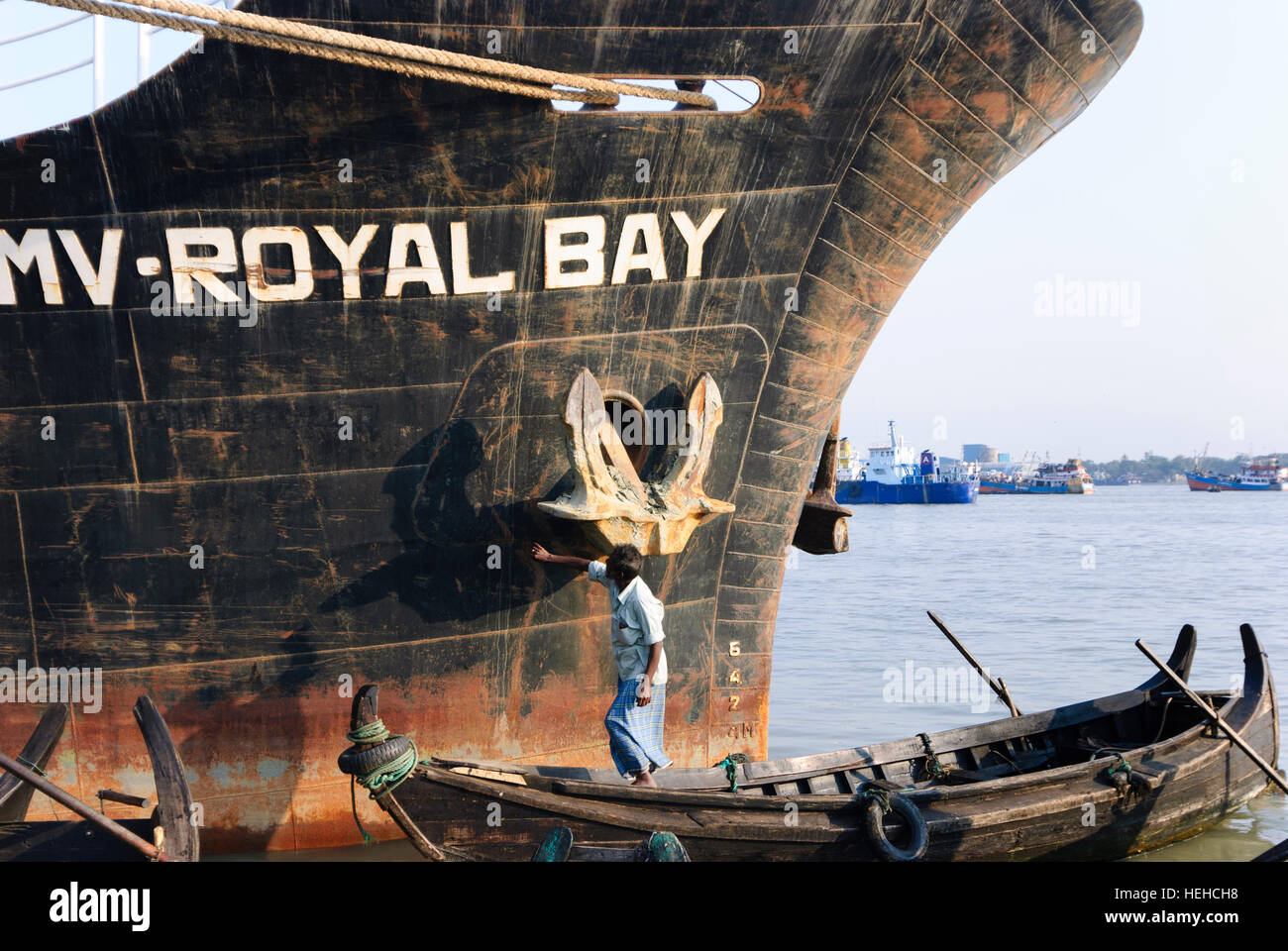 Chittagong: Rusty ship at the Karnaphuli River, Chittagong Division ...