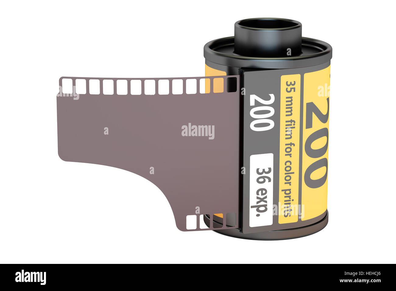 35 mm camera film, 3D rendering isolated on white background Stock ...
